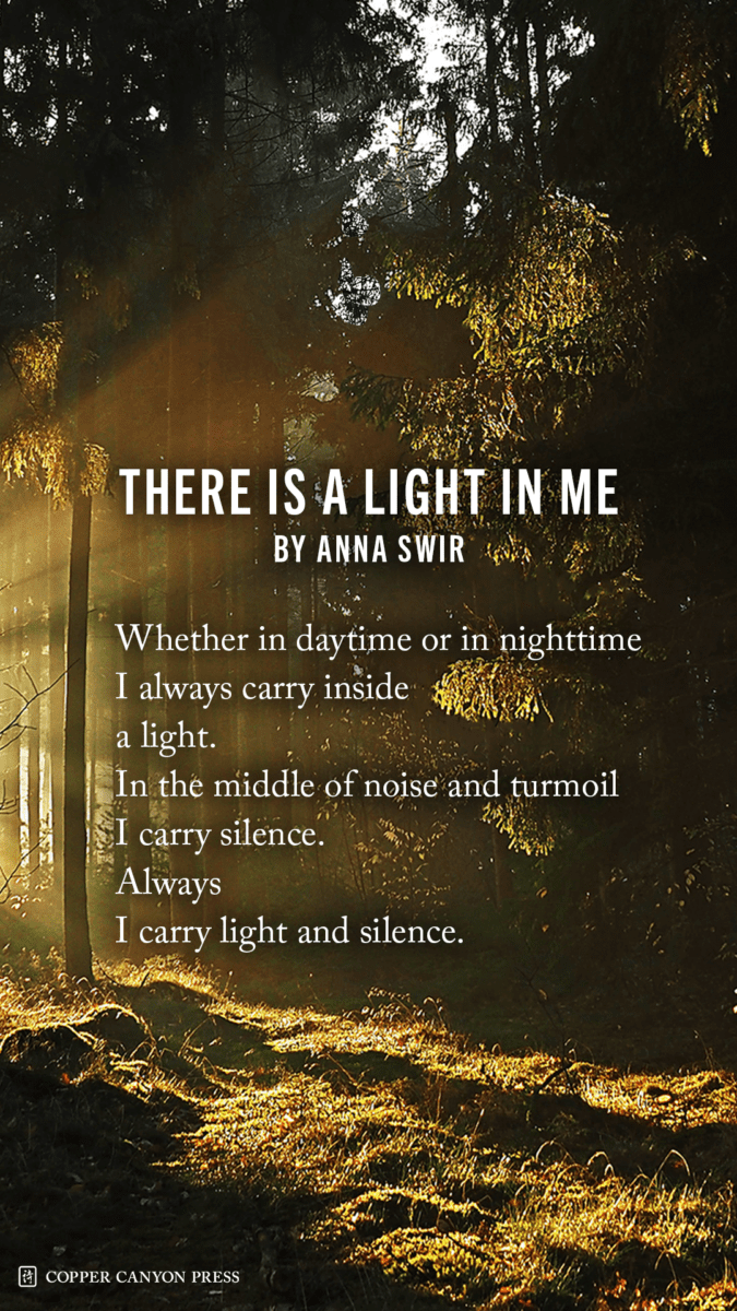 "I always carry inside / a light": A Poem for Your Pocket - Copper ...